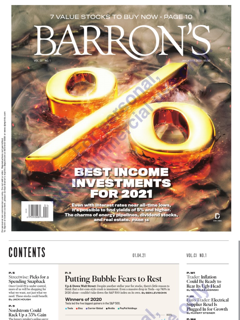 Barrons 20210104 Barrons PDF | PDF | Economic Bubble | Stocks