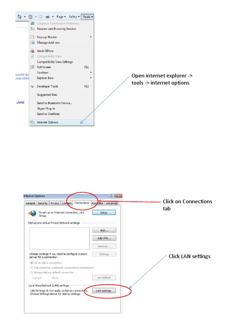 Configure LAN Settings in Internet Explorer | PDF