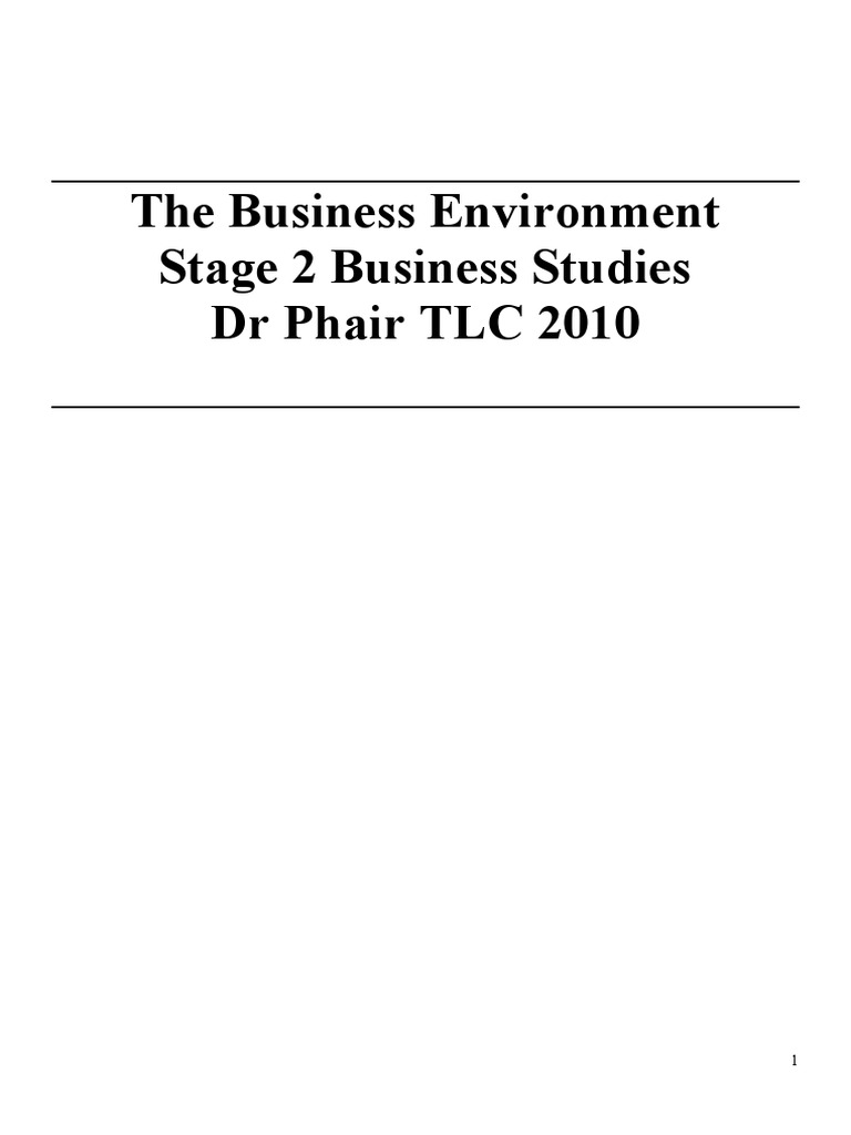 STAGE 2 BUSINESS ENTERPRISE - Definition of Businesses and Different ...