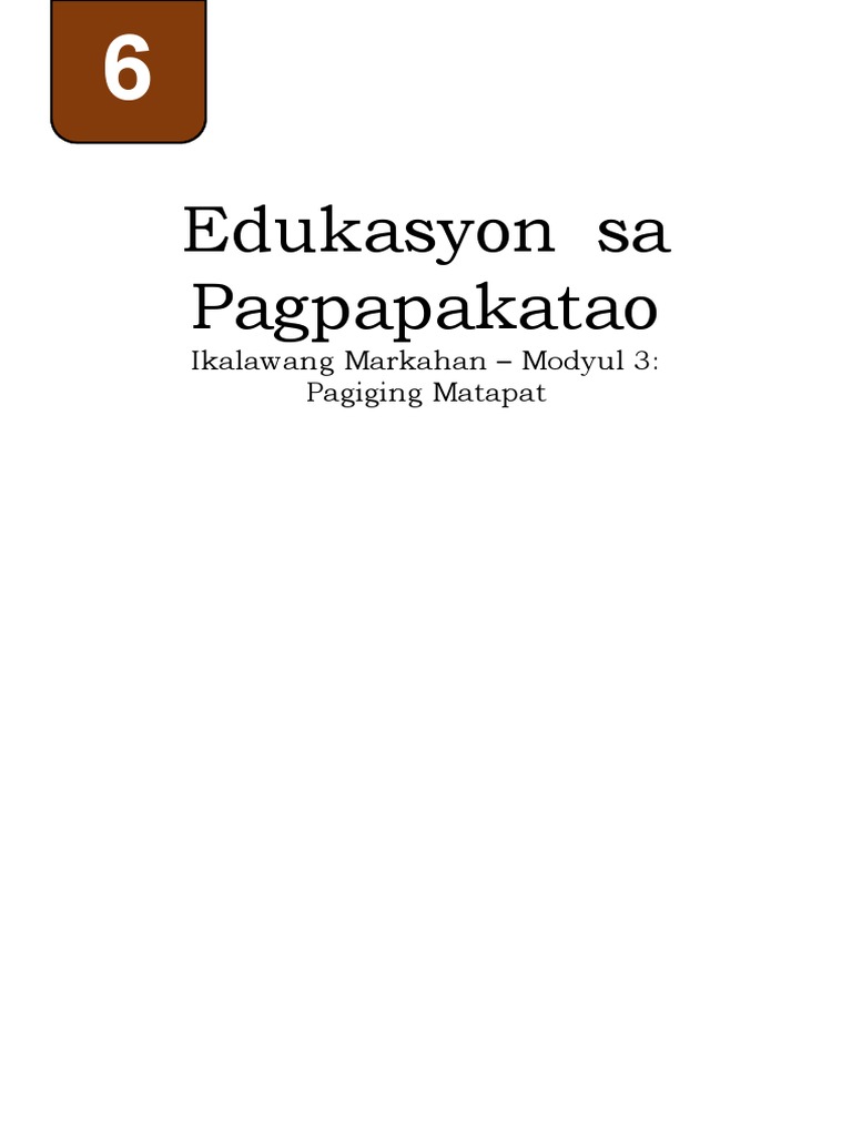 ADM - ESP6 - Q2 - M3 - Pagiging Matapat | PDF