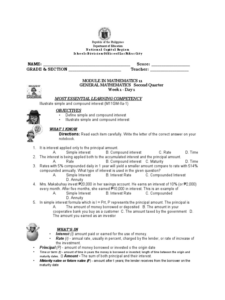 General Math - Simple-and-Compound - Module | PDF | Compound Interest ...