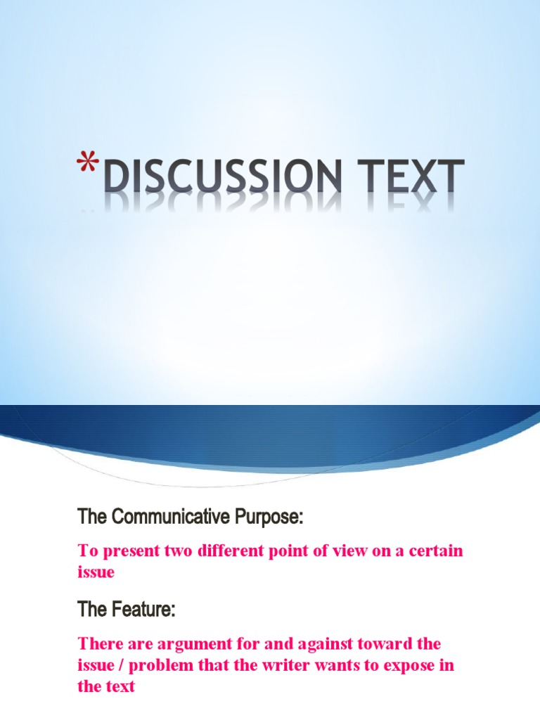 Discussion Text | Download Free PDF | Argument | Reason