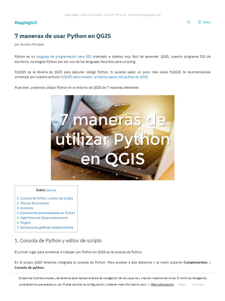 7 Maneras De Usar Python En Qgis Mappinggis Pdf Sistema De Información Geográfica Python