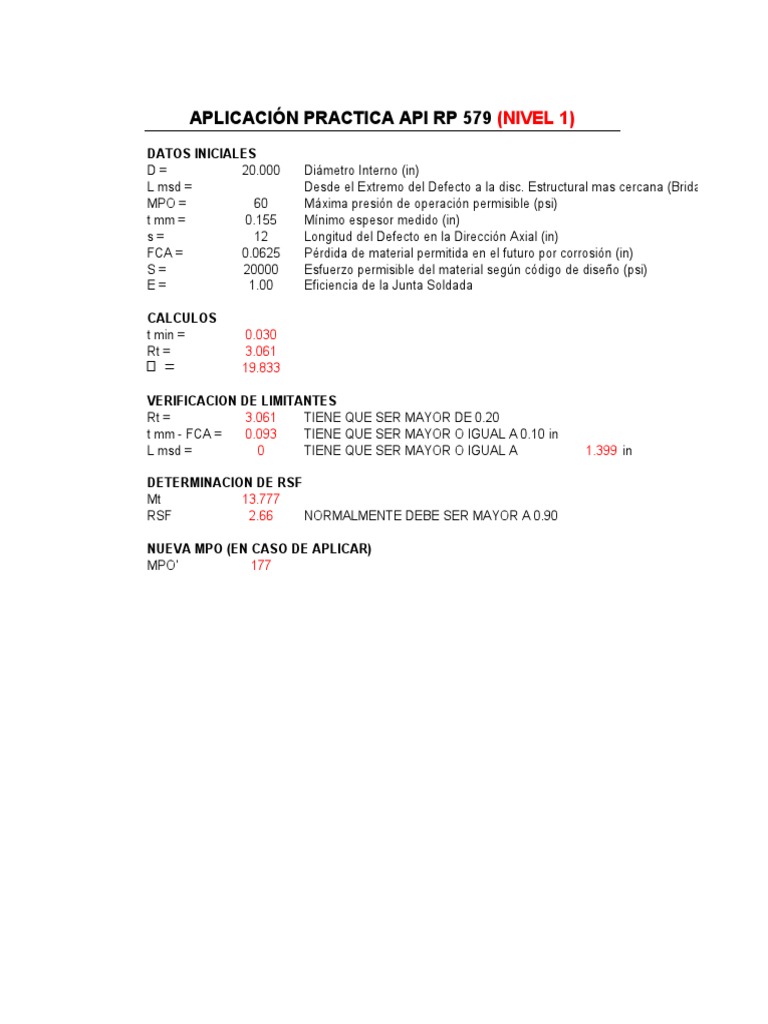Calculos Api-579 | PDF