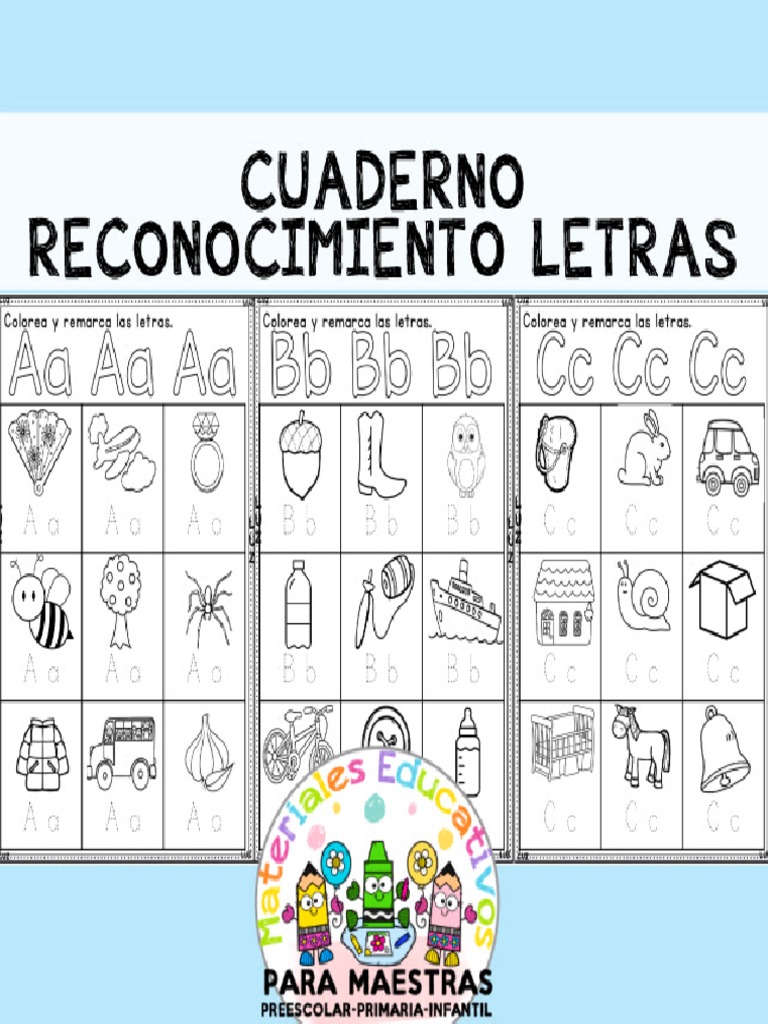 Cuaderno de Reconocimiento de Letras Por Materiales Educativos Maestras ...