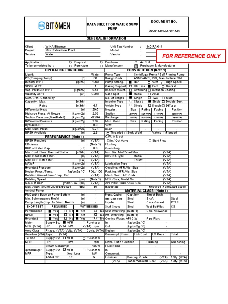 Datasheet Pompa Pdf Pdf Mains Electricity Pump