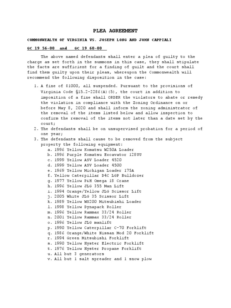 Plea Agreement 6.7.2020 | PDF | Plea Bargain | Plea