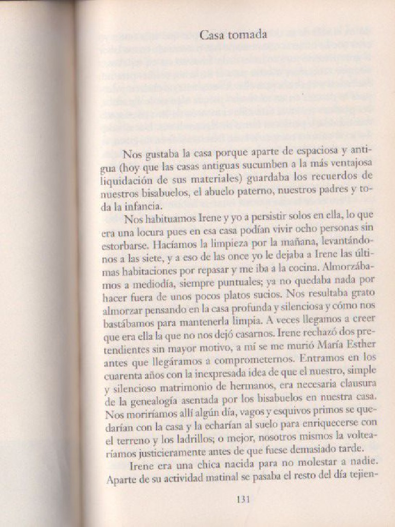 La Casa Tomada - Julio Cortázar | PDF