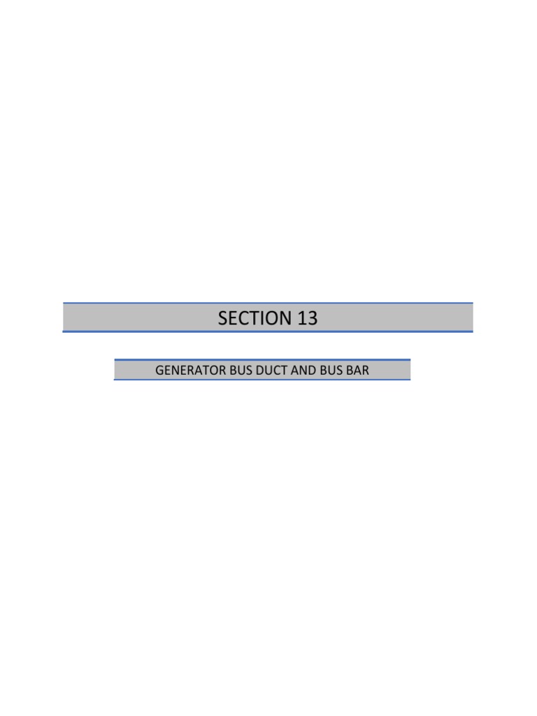 Section 13: Generator Bus Duct and Bus Bar | PDF | Electrical ...
