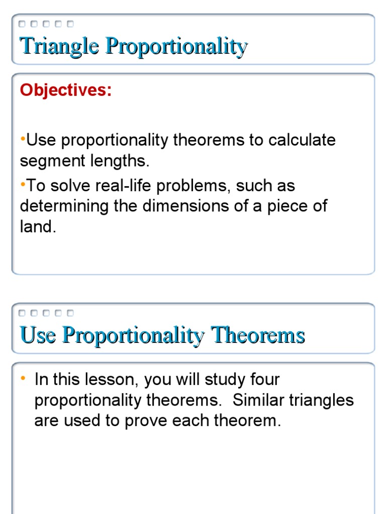 Triangle Proportionality | PDF | Triangle | Elementary Geometry