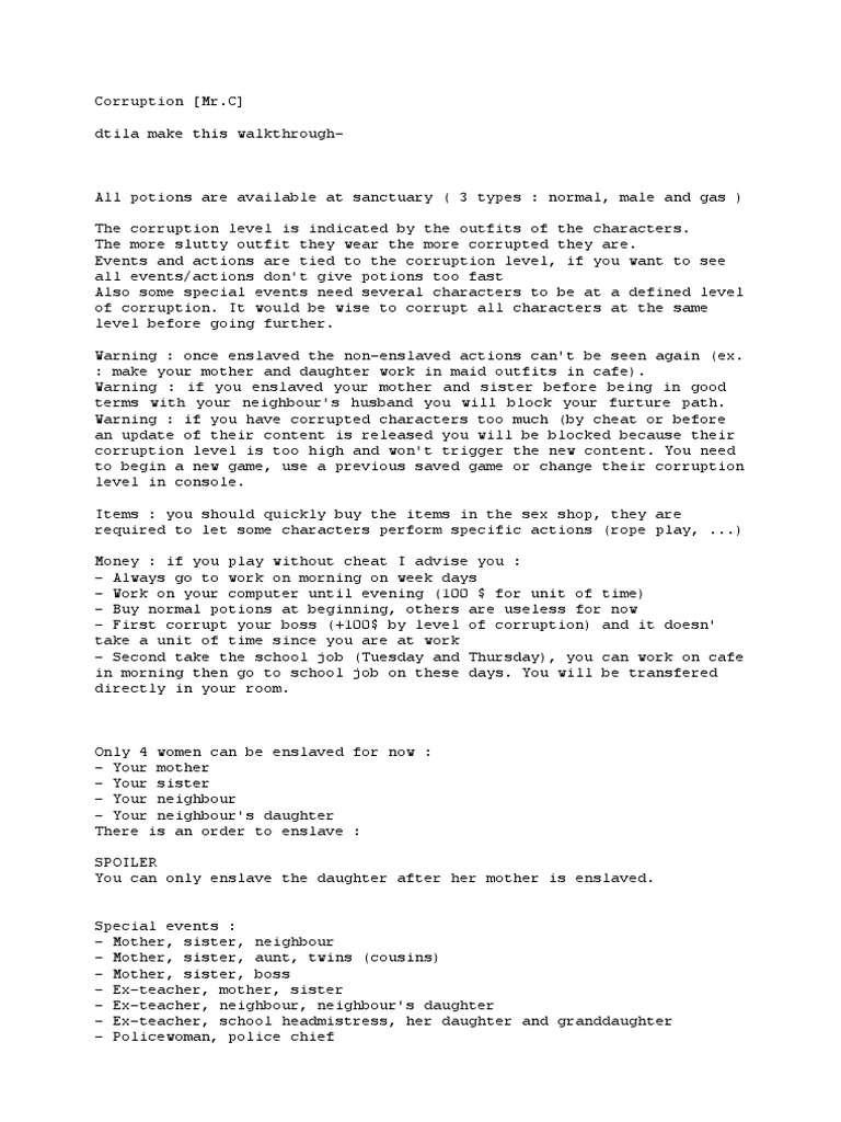 Corruption MR.C Walkthrough by Dtila | PDF