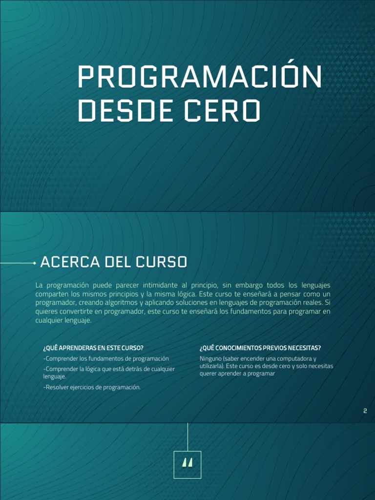 Curso Programacion Desde Cero | PDF