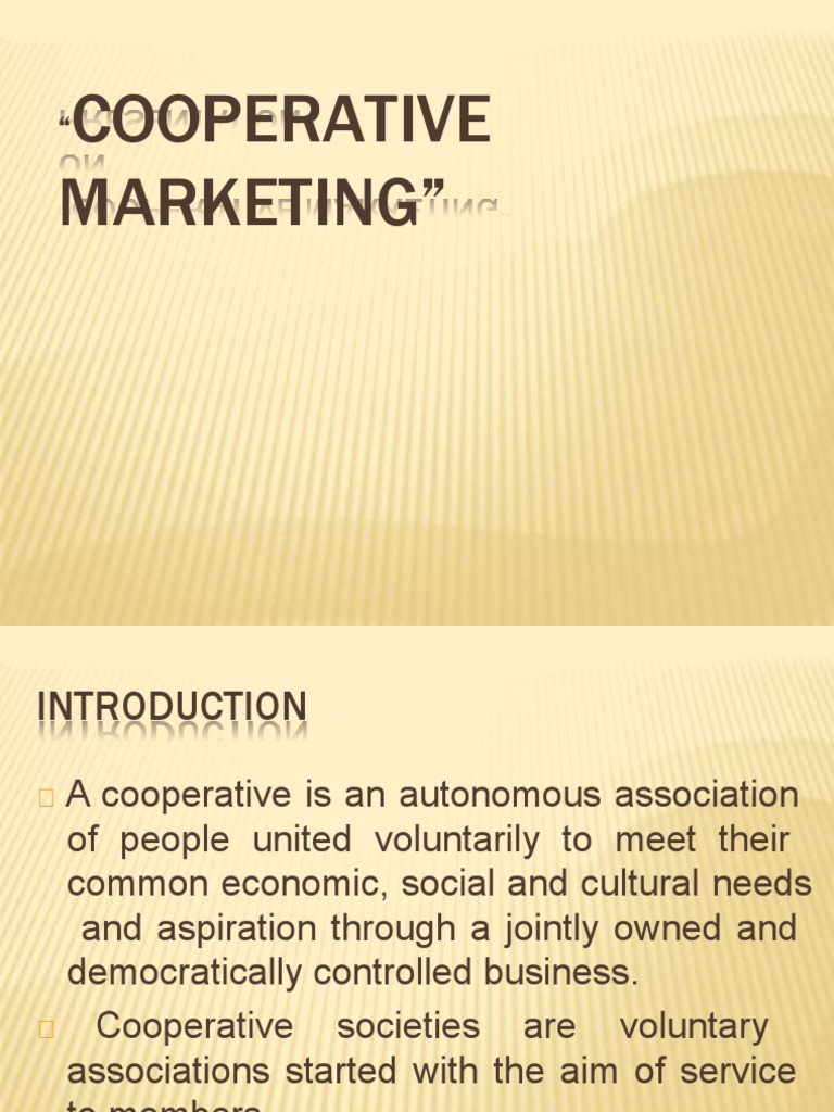 Cooperative Marketing | PDF | Cooperative | Marketing