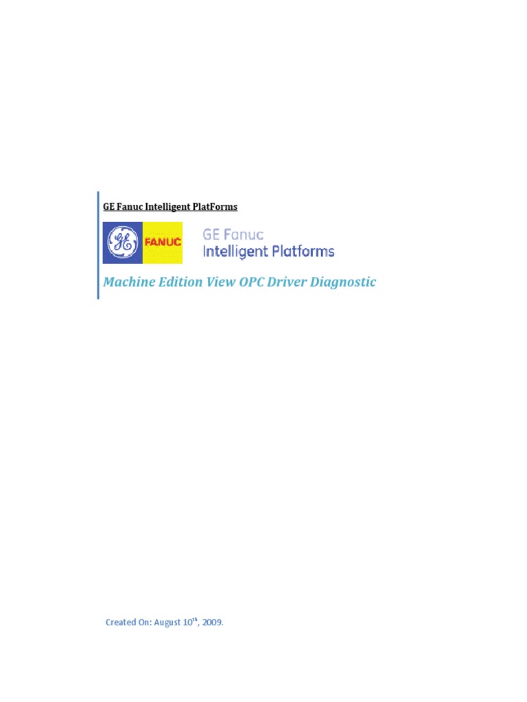 Machine Edition View Opc Driver Diagnostic: Ge Fanuc Intelligent ...