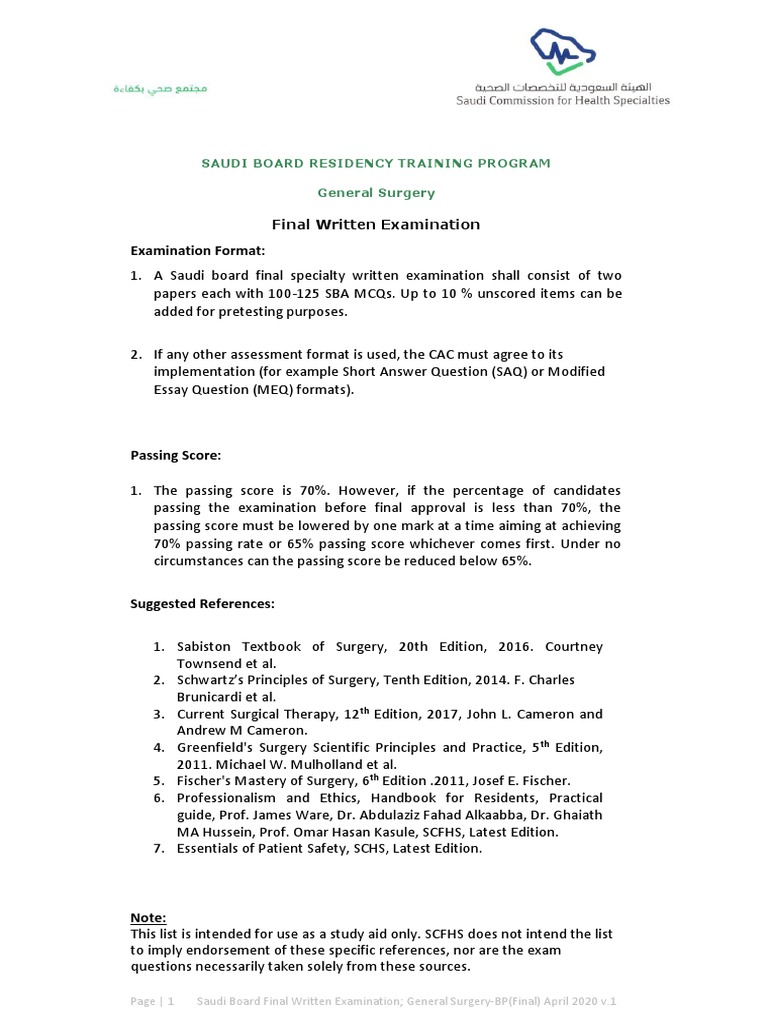 General Surgery Board-Final Written Exam Blueprint v.1 | PDF | Abdomen ...