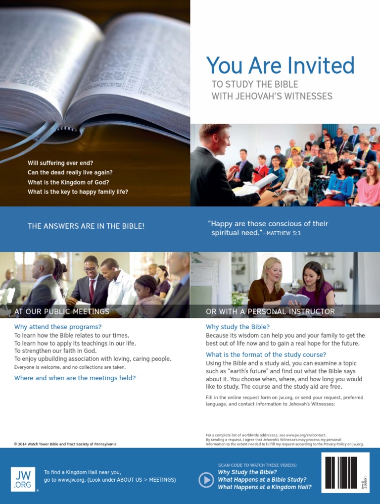 You Are Invited: To Study The Bible With Jehovah'S Witnesses | PDF ...