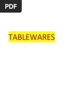 Different Types of Crockery and Their Sizes | PDF | Tableware | Cutlery