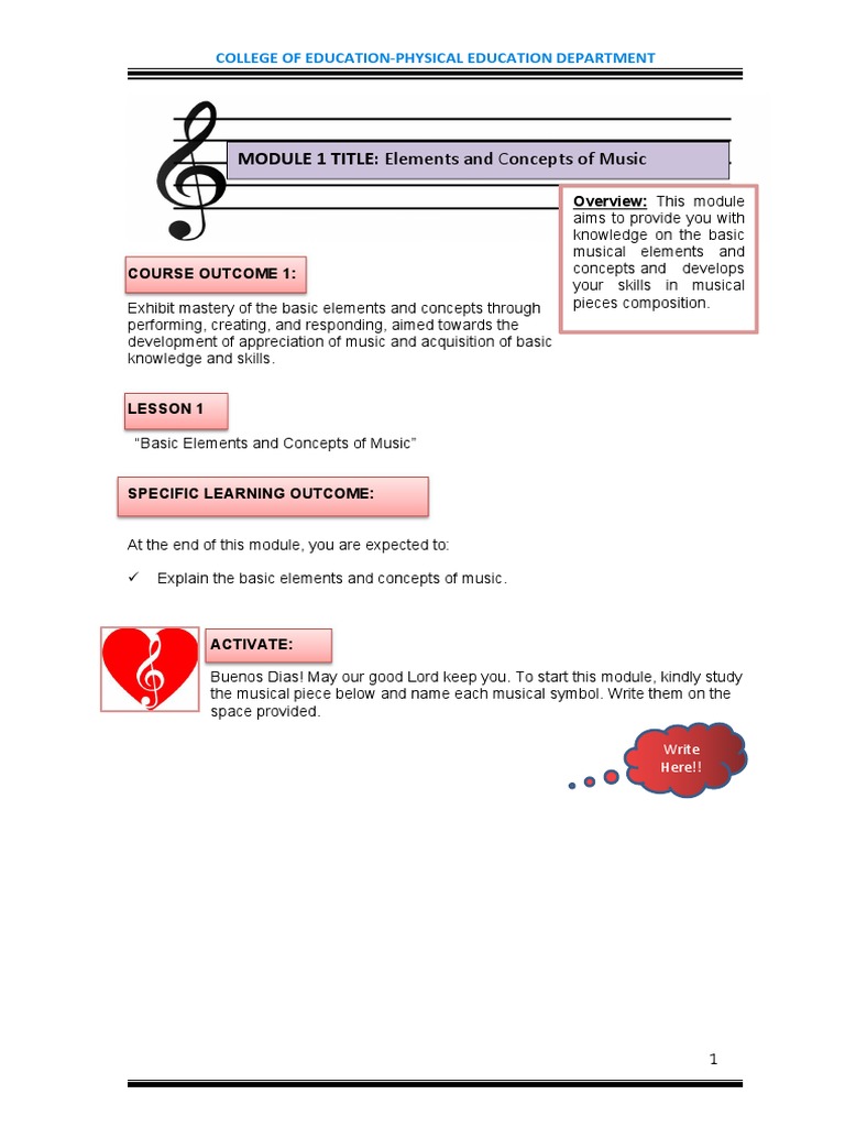 An Introduction to the Basic Elements and Concepts of Music | PDF ...