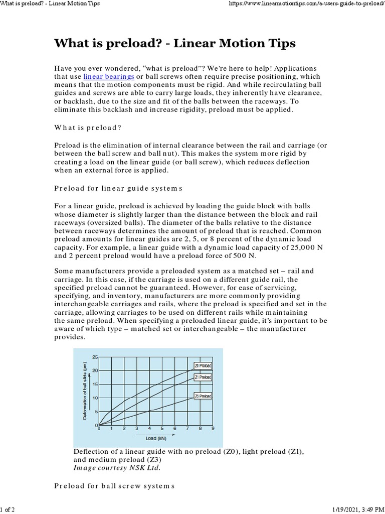 What is preload? - A guide to eliminating backlash in linear motion ...