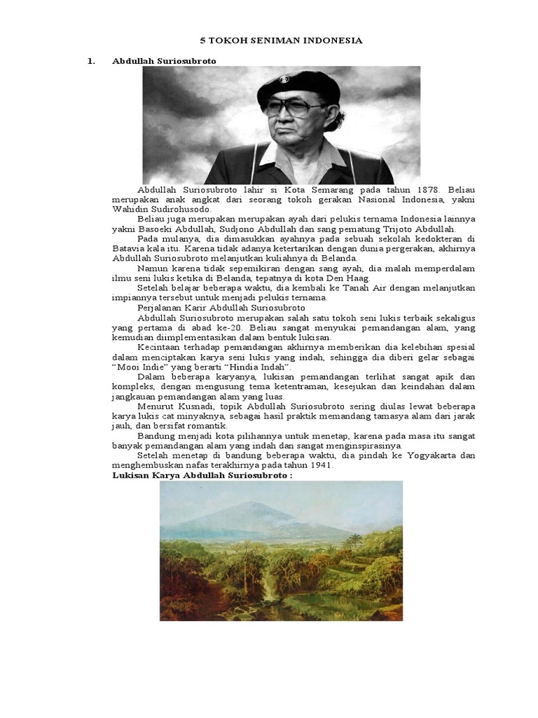 5 Tokoh Seniman Indonesia | PDF