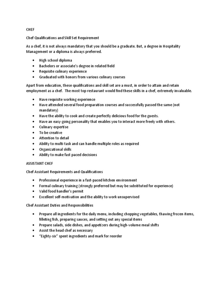 CHEF | PDF | Chef | Kitchen