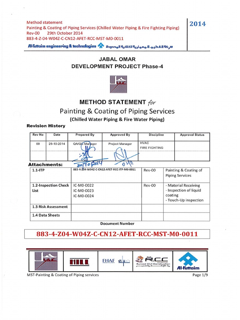 MST ITP - Painting & Coating of Piping Services | PDF