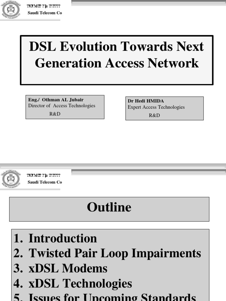 DSL Evolution Towards Next Generation Access Network: ??o??d ...