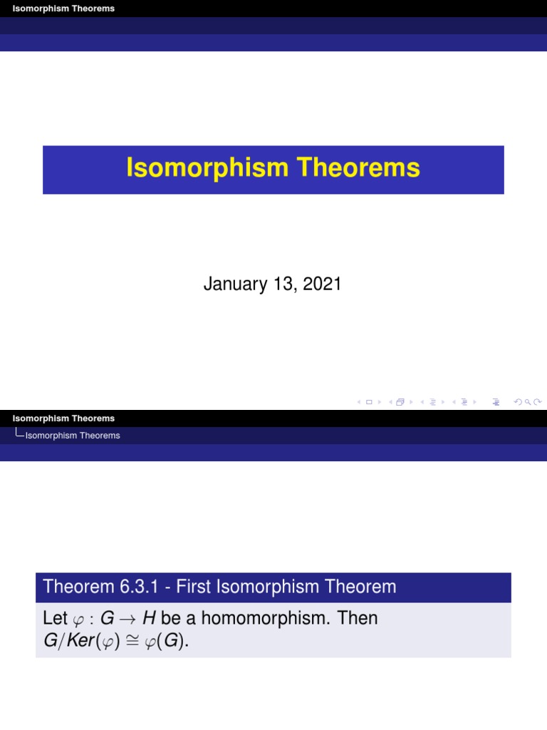 Isomorphism Theorems PDF | PDF | Theorem | Mathematical Structures