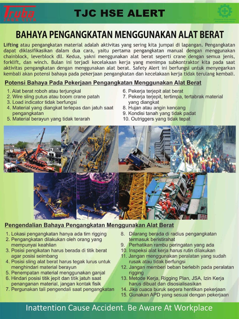 TJC HSE Alert - Bahaya Pengangkatan | PDF