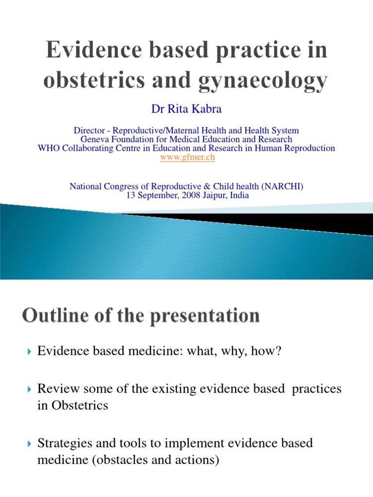 Evidence Based Practice Obstetrics Gynaecology Kabra 2008 | PDF ...