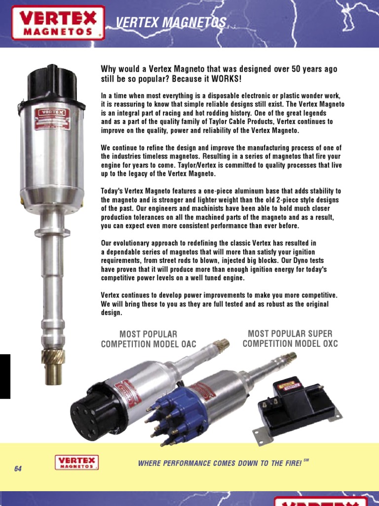 Vertex Magnetos: Performance & Reliability | PDF | Ignition System ...