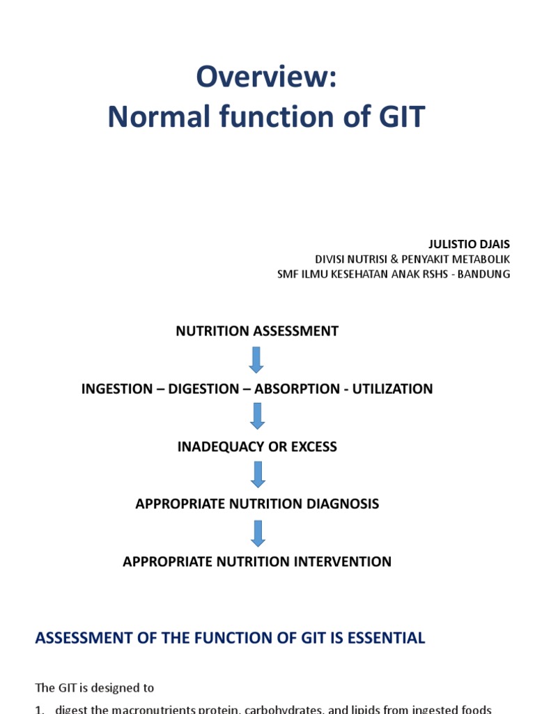 Overview: Normal Function of GIT: Julistio Djais | PDF | Stomach ...