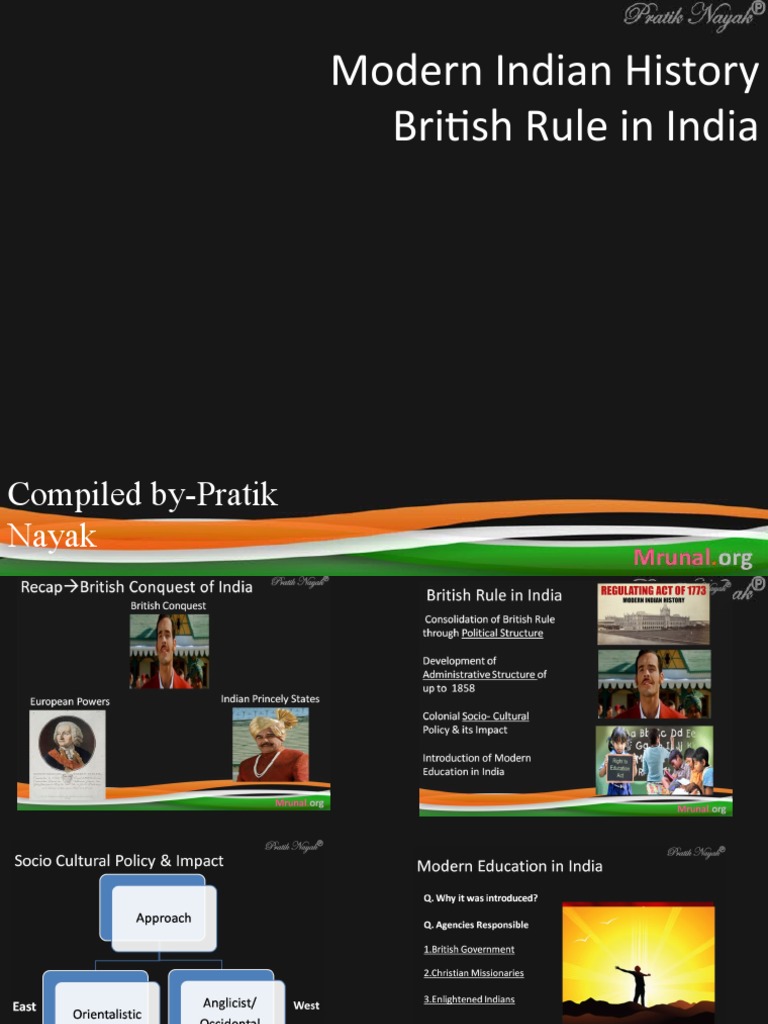 Modern Indian History British Rule in India: Compiled By-Pratik Nayak ...