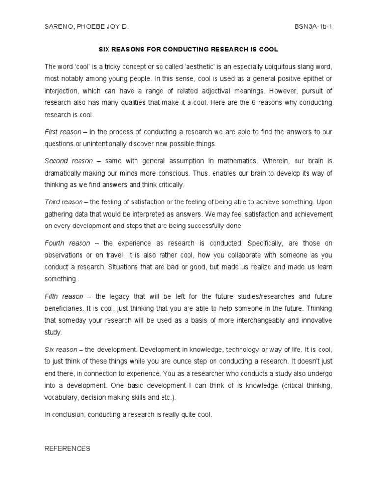 Six Reasons For Conducting Research Is Cool Pdf
