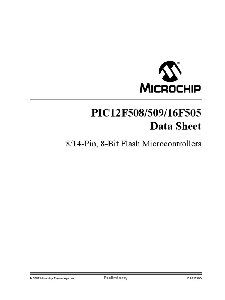 PIC12F509 | PDF | Microcontroller | Integrated Circuit