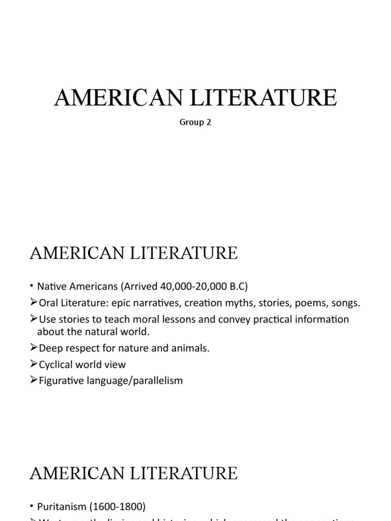 American Lit: A Historical Overview | PDF