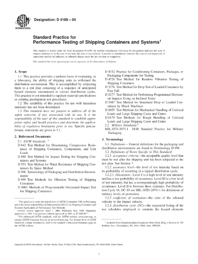 Astm D 4169 | PDF
