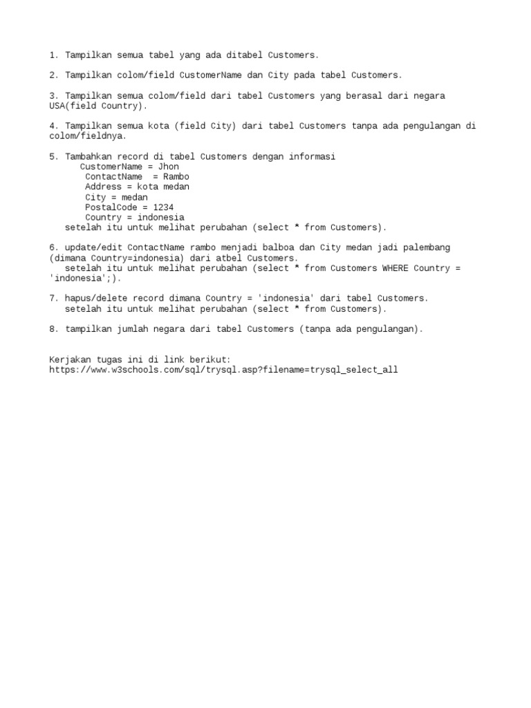 Soal Tugas SQL | PDF | Bisnis | Komputer