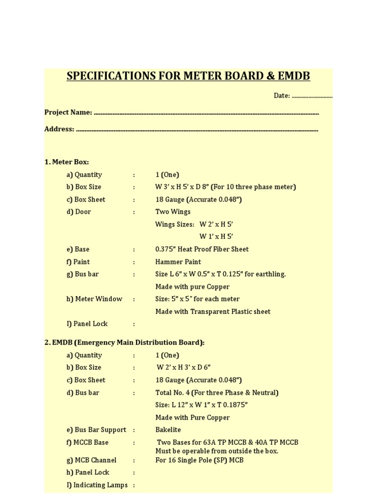 Meter Board & EMDB FORM | PDF | Materials | Electromagnetism