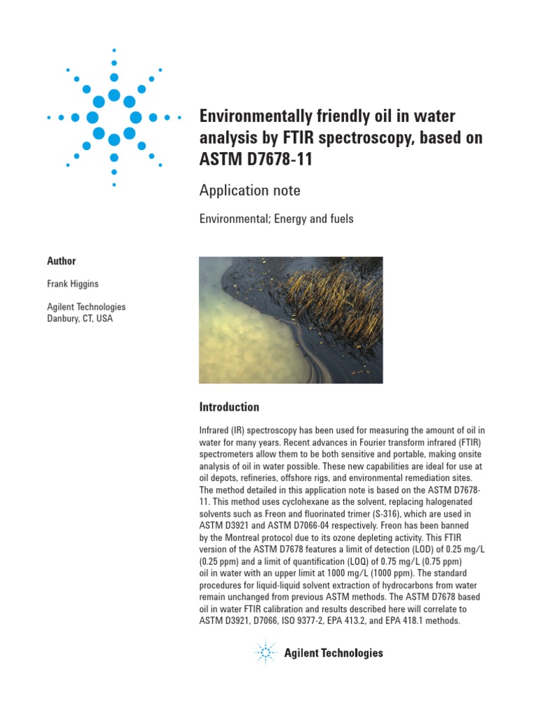 Environmentally Friendly Oil in Water Analysis by FTIR Spectroscopy ...