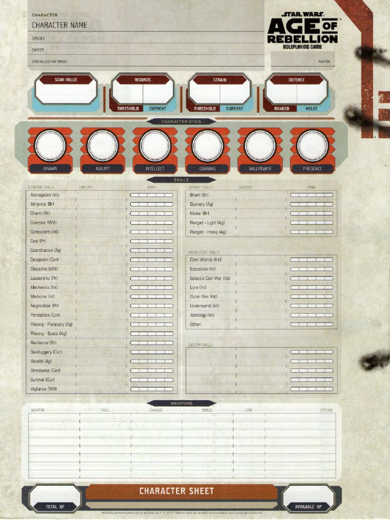 AoR Character Sheet | PDF