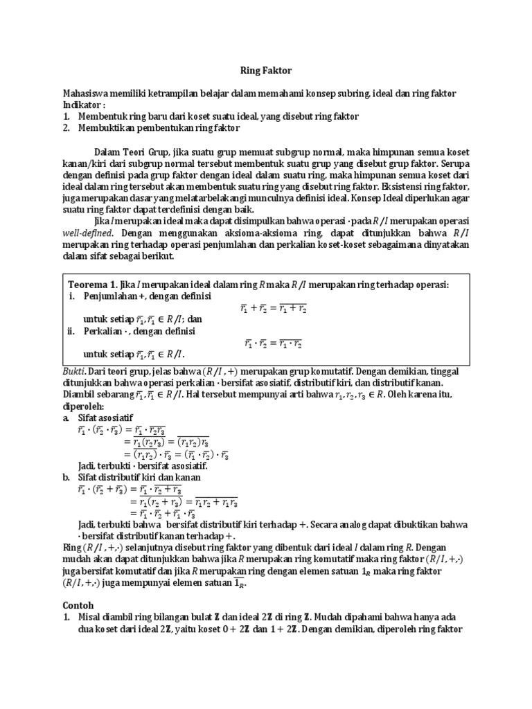 Ring Faktor | PDF | Metode & Bahan Ajar