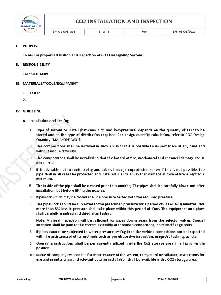 CO2 System Install & Inspect Guide | PDF | Pipe (Fluid Conveyance) | Valve