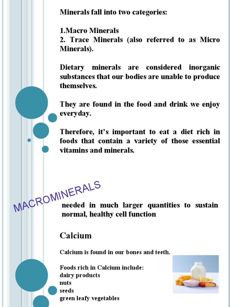 Macro and Micro Minerals-1-1 | PDF | Calcium | Magnesium