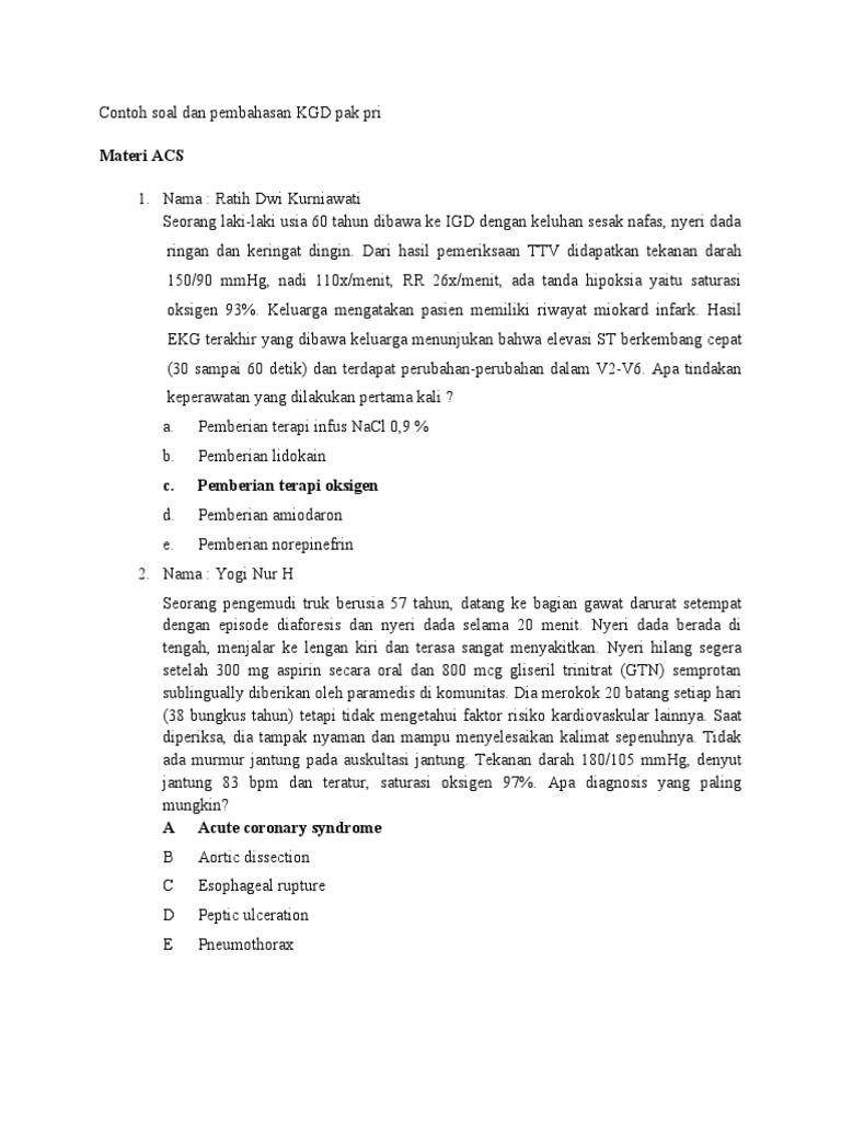 Contoh Soal Dan Pembahasan KGD Pak Pri 1 | PDF