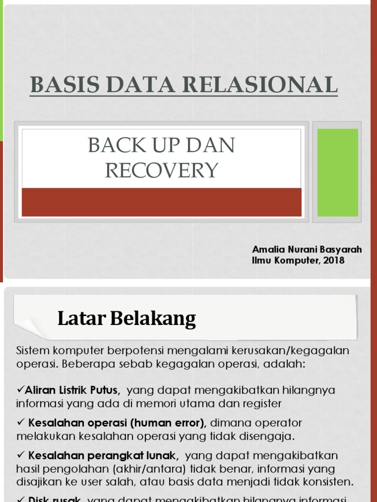 BDR - 7. Back Up Dan Recovery | PDF