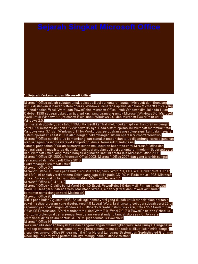 Sejarah Singkat Microsoft Office | PDF
