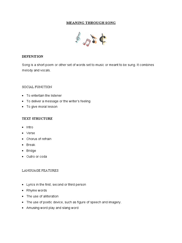 Song Structure and Meaning Guide | PDF | Poetry