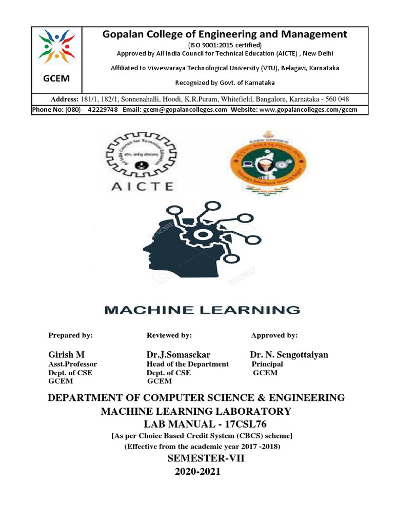 Updated ML LAB Manual-2020-21 | PDF | Statistical Classification ...
