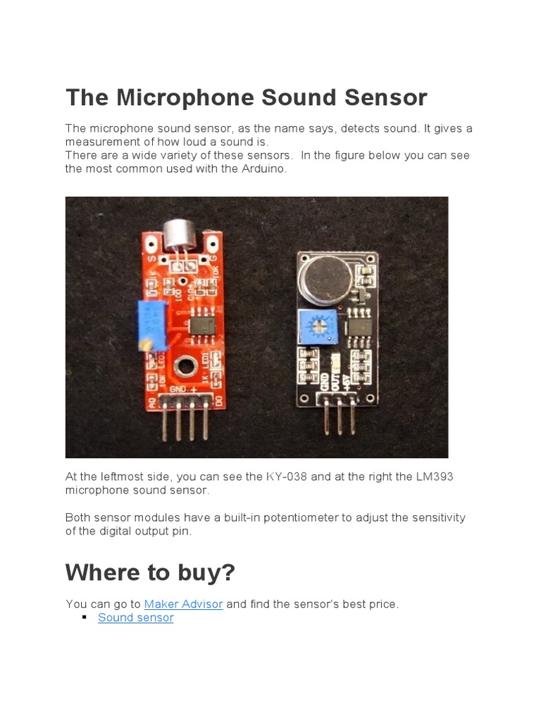Sound Sensor Module | PDF